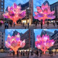 China Custom LED Flower Lanterns for Plaza Decoration - 4-8 Meter Sizes with 220V Power and Dynamic Lighting Effects for sale