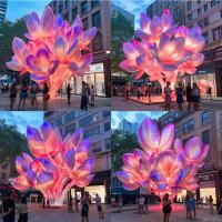 China Custom LED Flower Lanterns for Plaza Decoration - 4-8 Meter Sizes with 220V Power and Dynamic Lighting Effects for sale