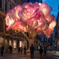 China Custom LED Floral Decor 4-8 Meters with 220V Power for Malls, Parks and Event Spaces for sale