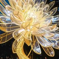 China LED Light Iron Wire Flower Color Changing Display 4-8 Meters for Shopping Mall and Park Decorations for sale