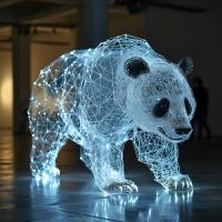 China LED Glowing Panda Decorative Light 4-8 Meters with 220V Power for Christmas and Zoo Installations for sale