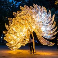 China LED Light Iron Wire Flower Color Changing Display 4-8 Meters for Shopping Mall and Park Decorations for sale