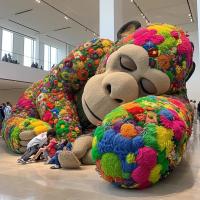 China Large Knitted Gorilla Starlight Installation 240CM with LED Lighting for Mall and Park Decoration for sale