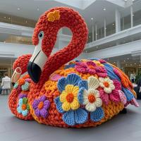 China Custom 4-8 Meter Flamingo LED Starlight Installation for Christmas Mall Decoration with 220V Power for sale
