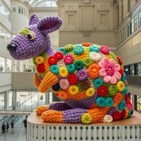 China Handmade Woolen Cartoon Kangaroo for New Year and Christmas Decorations for sale