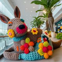 China Handmade Woolen Cartoon Kangaroo for New Year and Christmas Decorations for sale