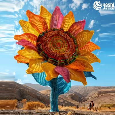 China Realistic Sunflower Artificial Flowers for Garden Outdoor Decoration for sale