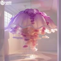 China Restaurant Spaces Installation Art Light Soft Muslin Medusa Decoration for sale