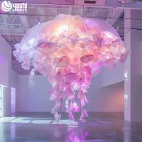 China Restaurant Spaces Installation Art Light Soft Muslin Medusa Decoration for sale