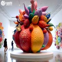 China 3D Strawberry Sculpture for Outdoor Display Shopping Mall Restaurant Decor for sale