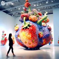 China 3D Strawberry Sculpture for Outdoor Display Shopping Mall Restaurant Decor for sale