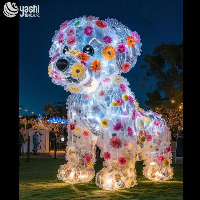 China Outdoor Glowing Dog Sculpture 200CM for Garden Decoration for sale