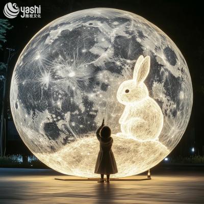 China Outdoor Large Traditional Chinese Festival Moon Lantern for Themed Light Exhibitions for sale