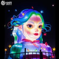 China Large Cartoon Girl Chinese Lantern Sculpture Customizable For Outdoor Decoration for sale