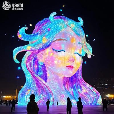 China Large Cartoon Girl Chinese Lantern Sculpture Customizable For Outdoor Decoration for sale