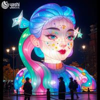 China Large Cartoon Girl Chinese Lantern Sculpture Customizable For Outdoor Decoration for sale