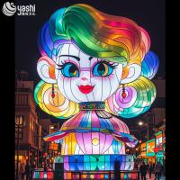 China Large Cartoon Girl Chinese Lantern Sculpture Customizable For Outdoor Decoration for sale