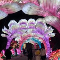 China Outdoor 3D Peony Arch Lantern Installation 110/220V LED Lighting for Festivals and Events for sale