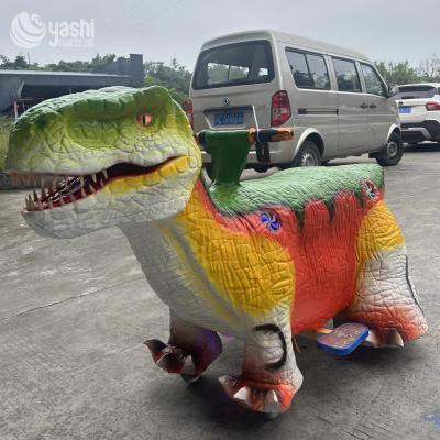 China Custom 5-10 Meter Silicone Dinosaur Electric Ride Car with 220V Power for Theme Parks and Shopping Malls for sale