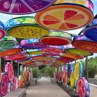 China Customizable LED Lotus Lantern Tunnel for Theme Parks - Weather-Resistant Outdoor Lighting Installation with Multiple Length Options for sale