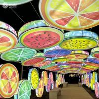 China Customizable LED Lotus Lantern Tunnel for Theme Parks - Weather-Resistant Outdoor Lighting Installation with Multiple Length Options for sale