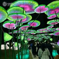 China Customizable LED Lotus Lantern Tunnel for Theme Parks - Weather-Resistant Outdoor Lighting Installation with Multiple Length Options for sale