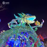 China Mythical Dragon Lantern Installation with LED Lighting for Outdoor Festivals - Custom Sizes and Weather-Resistant Construction for sale