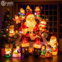 China Custom Giant Santa Claus Silk Lantern, Indoor Outdoor LED Santa Light Sculpture for Mall Christmas Festival Decoration for sale
