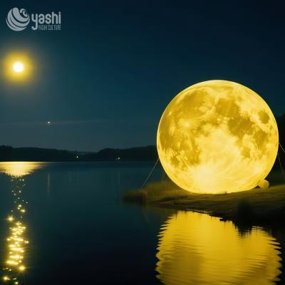 China Custom 2-8 Meter Inflatable Moon Balloons with LED Lighting for Outdoor Holiday Decoration for sale