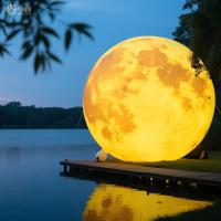 China Custom 2-8 Meter Inflatable Moon Balloons with LED Lighting for Outdoor Holiday Decoration for sale