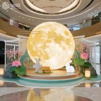 China LED Outdoor Inflatable Decorations - Giant Moon & Lotus Flower Balloons 2-8 Meter Custom Sizes 110V/220V for sale