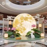 China LED Outdoor Inflatable Decorations - Giant Moon & Lotus Flower Balloons 2-8 Meter Custom Sizes 110V/220V for sale