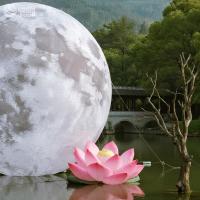 China LED Outdoor Inflatable Decorations - Giant Moon & Lotus Flower Balloons 2-8 Meter Custom Sizes 110V/220V for sale