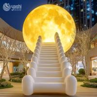 China Fireproof Fabric LED Giant Moon Inflatable Decorations 2-8 Meters Custom Size for Commercial Spaces for sale