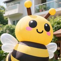 China Custom Inflatable Cartoon Bee Decorations 2-8 Meter Outdoor LED Garden Festival Display for sale