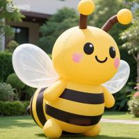 China Custom Inflatable Cartoon Bee Decorations 2-8 Meter Outdoor LED Garden Festival Display for sale
