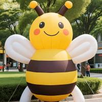 China Custom Inflatable Cartoon Bee Decorations 2-8 Meter Outdoor LED Garden Festival Display for sale