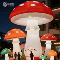 China Colorful Mushroom Balloon Inflatable Decorations 2-8 Meter Size Range with LED Lighting for Outdoor Amusement Parks for sale