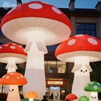 China Colorful Mushroom Balloon Inflatable Decorations 2-8 Meter Size Range with LED Lighting for Outdoor Amusement Parks for sale
