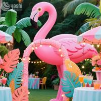 China Custom Inflatable Flamingo Arch Balloon 2-8 Meter Size with LED Lighting for Party Wedding Decorations for sale