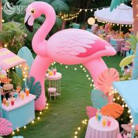 China Custom Inflatable Flamingo Arch Balloon 2-8 Meter Size with LED Lighting for Party Wedding Decorations for sale