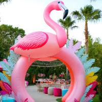 China Custom Inflatable Flamingo Arch Balloon 2-8 Meter Size with LED Lighting for Party Wedding Decorations for sale