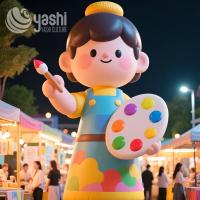 China Outdoor Inflatable Cartoon Balloons 2-8 Meter LED Light Up Figures for Theme Parks & Festivals for sale