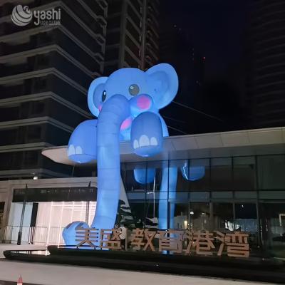 China Giant Inflatable Cartoon Elephant Balloon 2-8 Meter Outdoor Decoration with LED Lighting 110/220V for sale