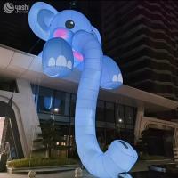 China Giant Inflatable Cartoon Elephant Balloon 2-8 Meter Outdoor Decoration with LED Lighting 110/220V for sale