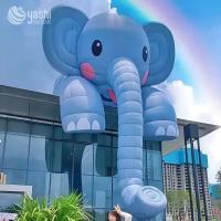 China Giant Inflatable Cartoon Elephant Balloon 2-8 Meter Outdoor Decoration with LED Lighting 110/220V for sale