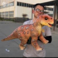 China Customizable Interactive Baby Dinosaur Hand Puppet with Steel Frame for Theme Parks & Educational Events for sale