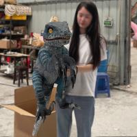 China Silicone Baby Velociraptor Hand Puppet Interactive 100*25*40CM for sale