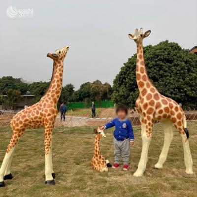 China 2.5m Life Size Giraffe Sculpture with Dynamic Movements and 220V Power for Park Decoration for sale