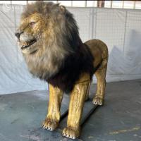 China Realistic Lion Sculpture Model 210CM with Movable Features and Sound Effects for Park Decoration for sale